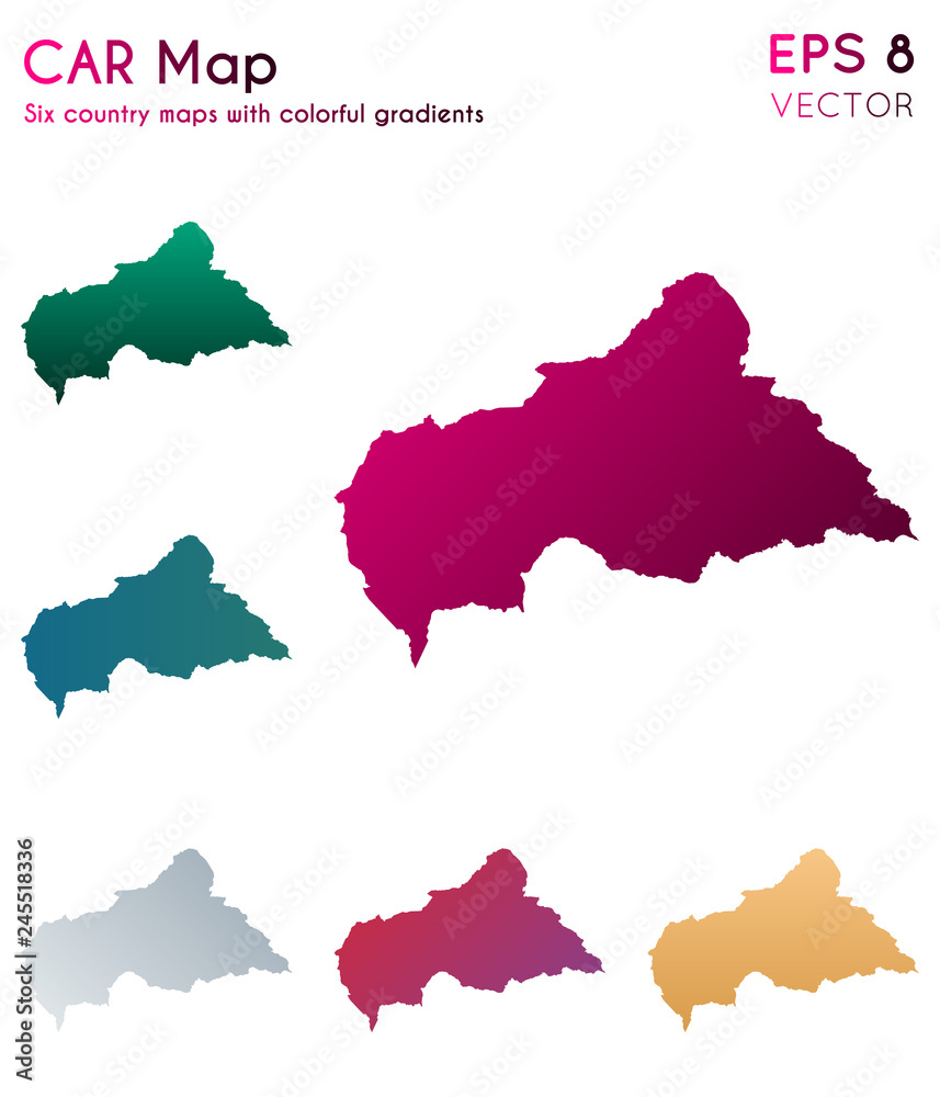 Map of CAR with beautiful gradients. Admirable set of CAR maps ...