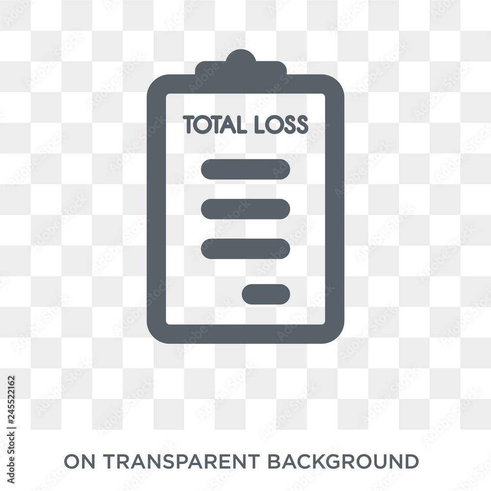 total loss icon. Trendy flat vector total loss icon on transparent ...