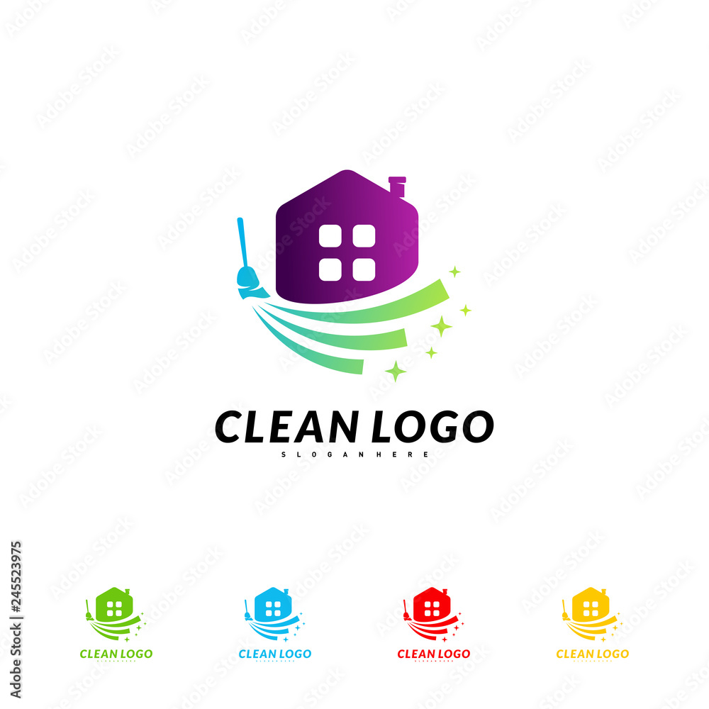 House Cleaning Logo Concept Design Vector. Cleaning Home Logo Template ...