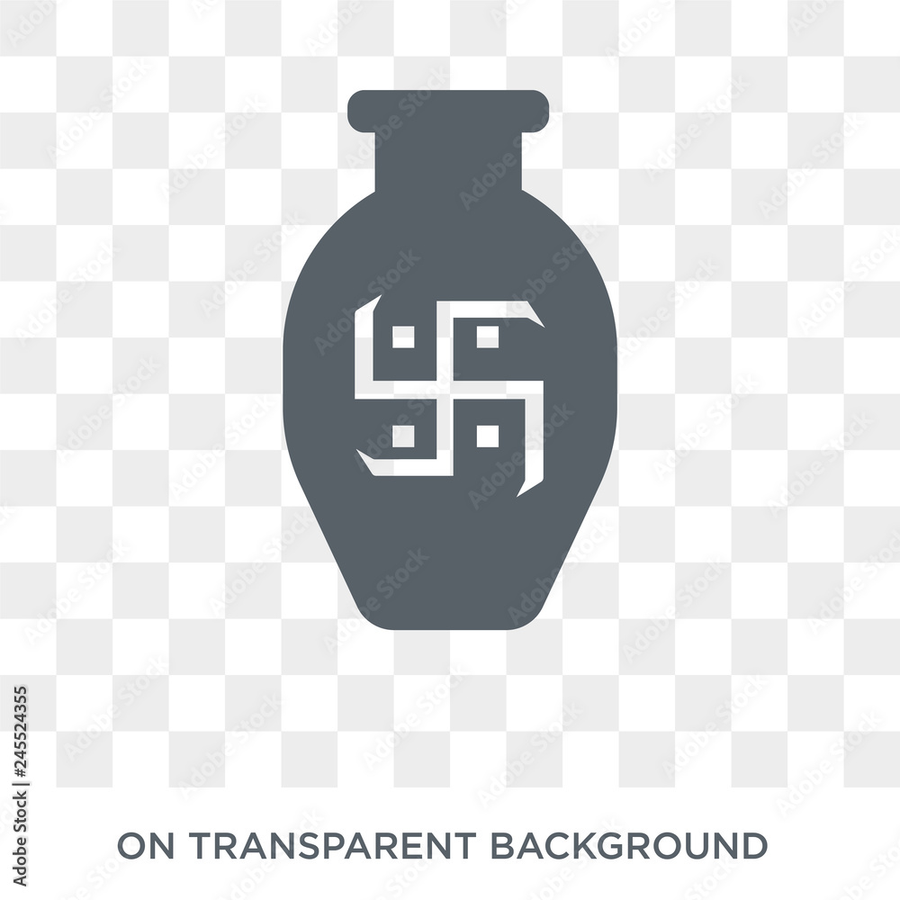 Kumbh kalash icon. Trendy flat vector Kumbh kalash icon on transparent ...
