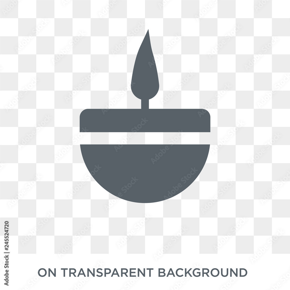 Diwali lamp icon. Trendy flat vector Diwali lamp icon on transparent ...