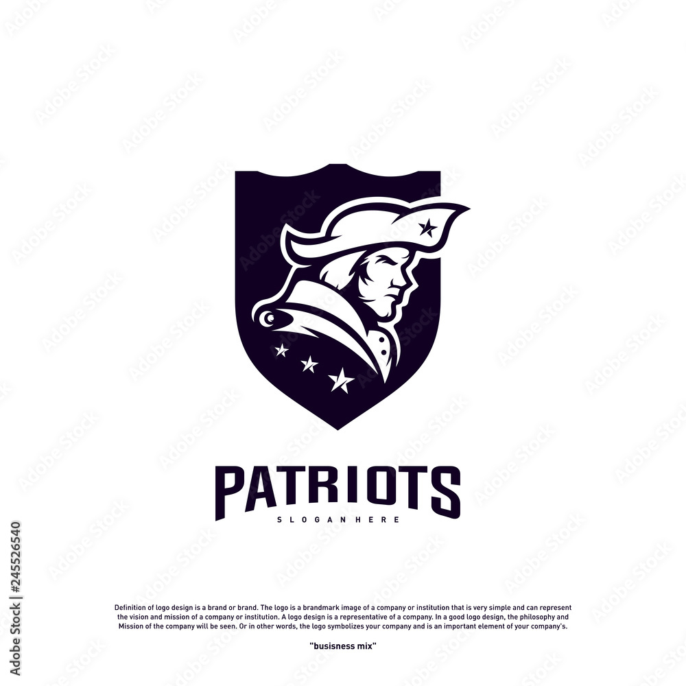 Patriots Logo Design Vector. Head Patriots Logo Design Template ...