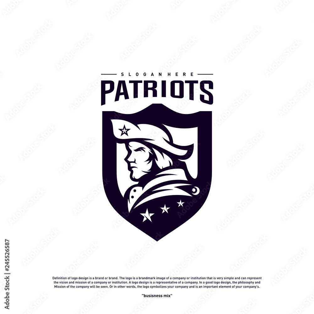 Patriots Logo Design Vector. Head Patriots Logo Design Template ...