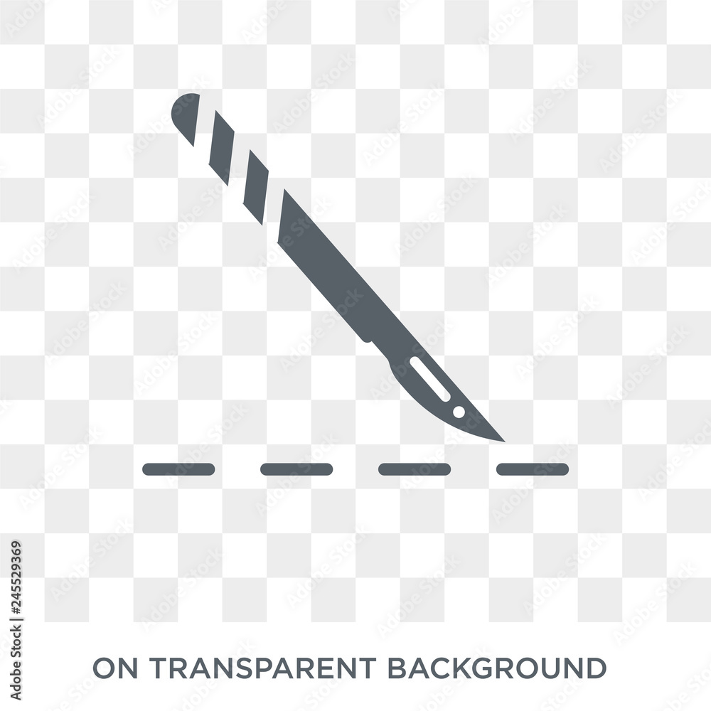 Scalpel icon. Trendy flat vector Scalpel icon on transparent background ...