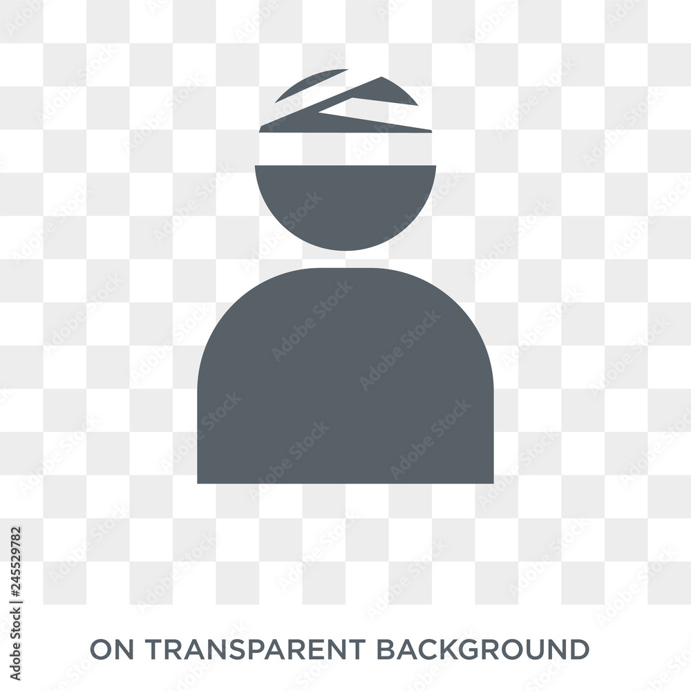 Injury icon. Trendy flat vector Injury icon on transparent background ...