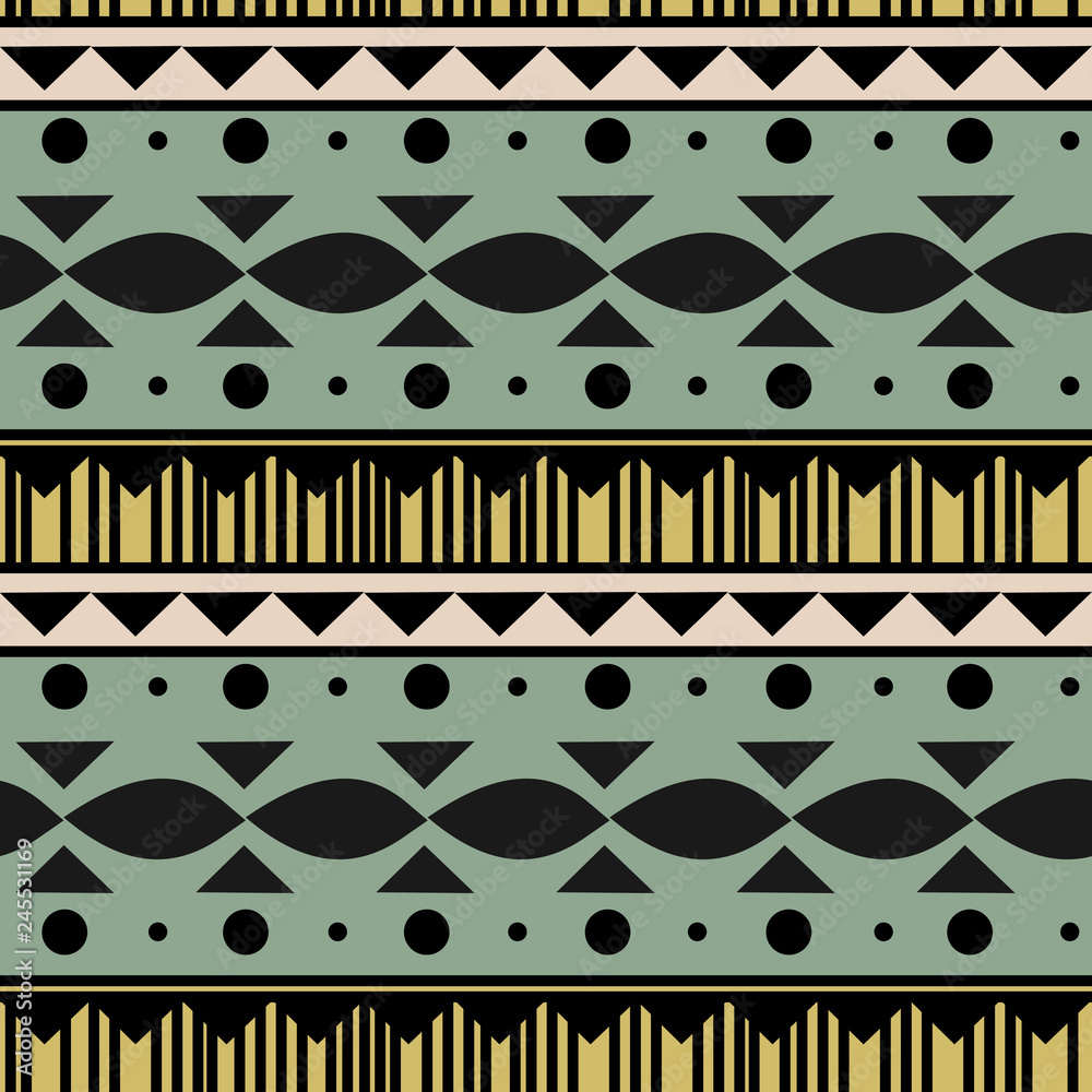 Maya motif geometric drawing seamless pattern colorful background for ...