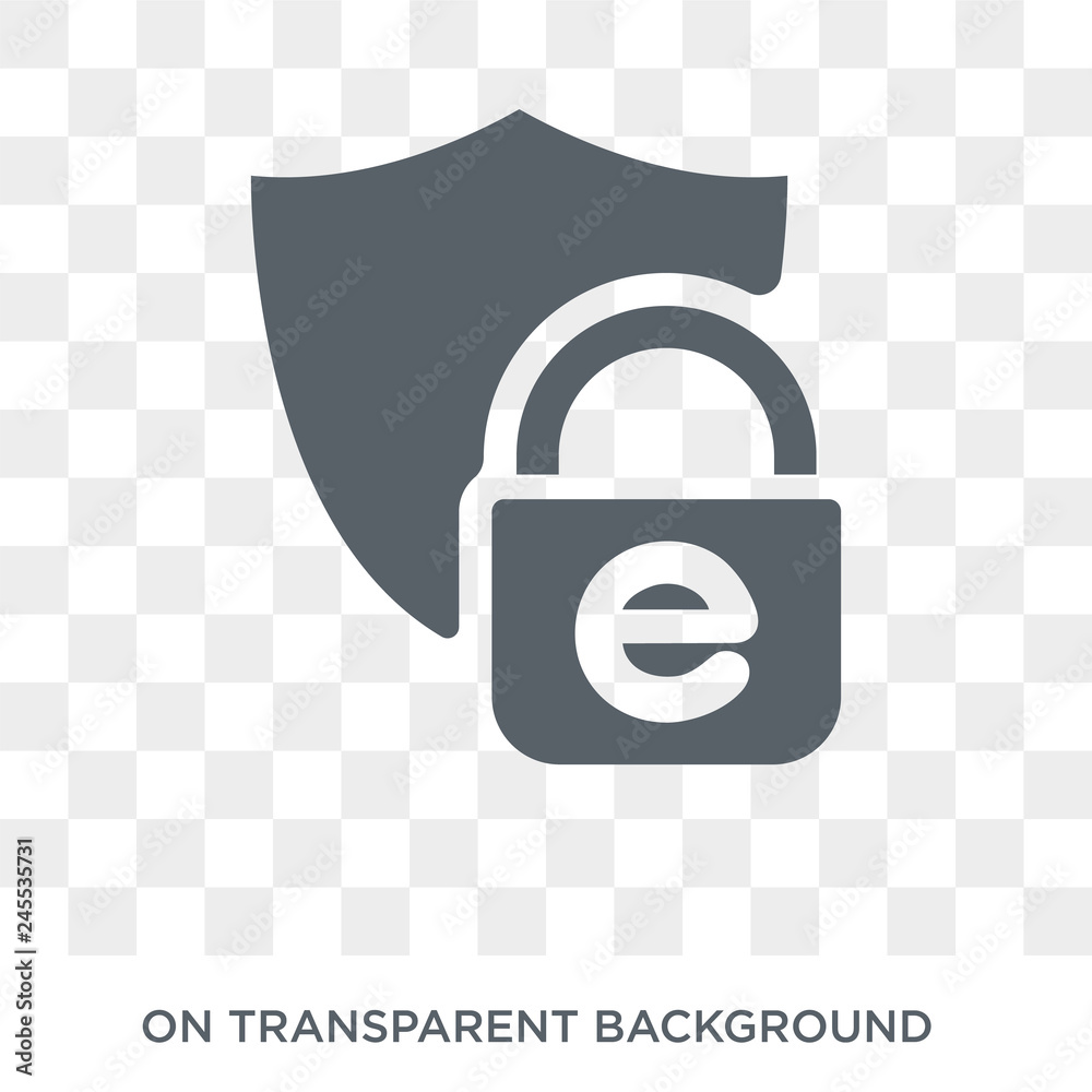 e-privacy icon. Trendy flat vector e-privacy icon on transparent ...