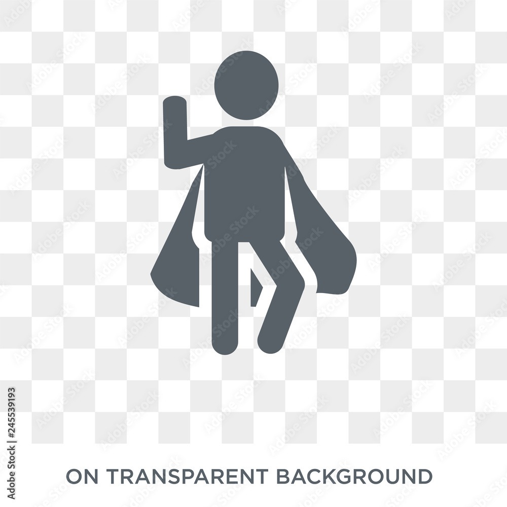 super human icon. Trendy flat vector super human icon on transparent ...