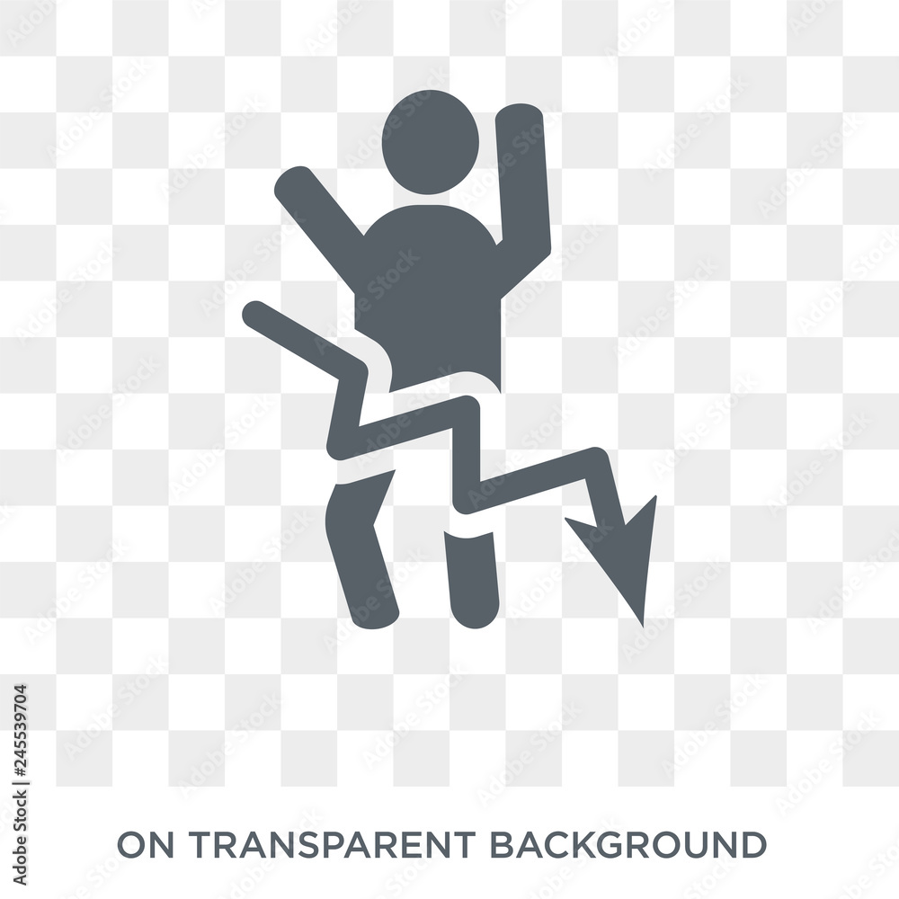 down human icon. Trendy flat vector down human icon on transparent ...