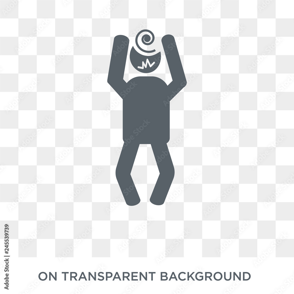 crazy human icon. Trendy flat vector crazy human icon on transparent ...