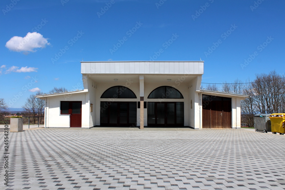 Renovated cemetery mortuary building with two rooms and storage area ...