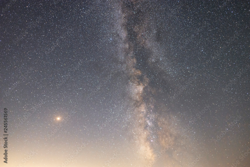 Milky way galaxy and mars planet. Stock Photo | Adobe Stock