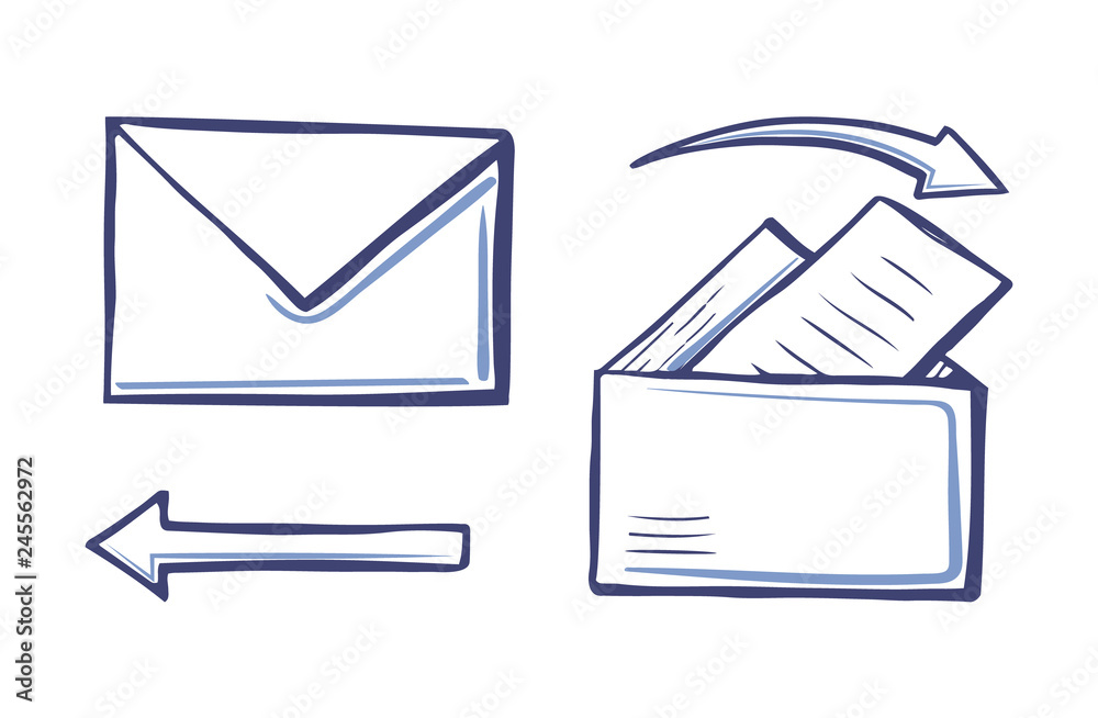 Arrows and correspondence, pointers and indicators design set vector ...