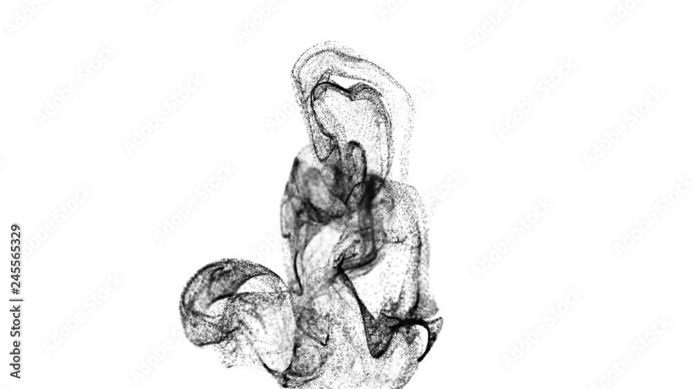 4k background, animation of complex particles simulation advection with ...