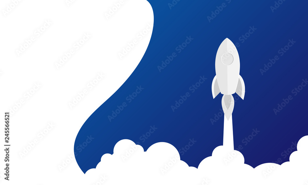 Rocket Vector and illustration flying rocket.Space travel to the moon ...