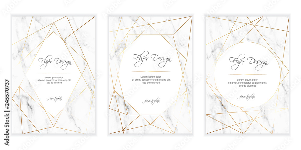 Gold polygonal frame. Gold geometric shapes. Diamond shape. Minimal ...
