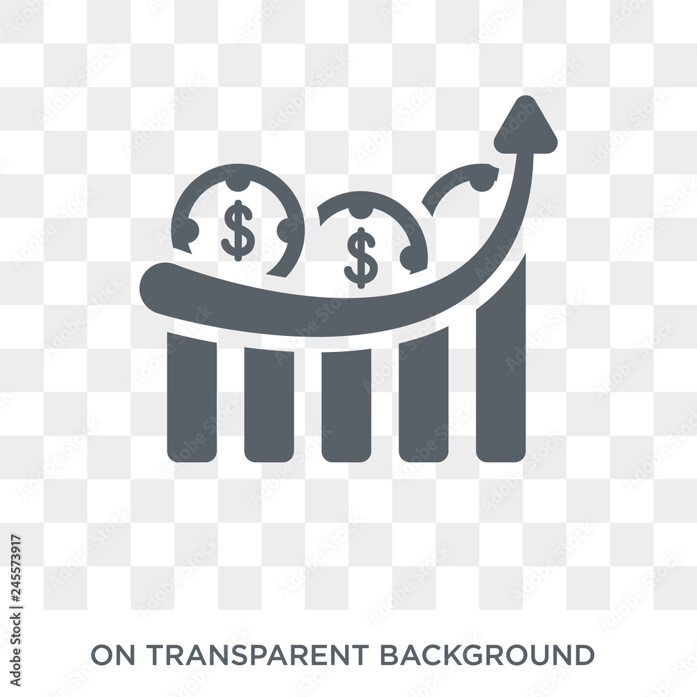 Revenue icon. Trendy flat vector Revenue icon on transparent background ...