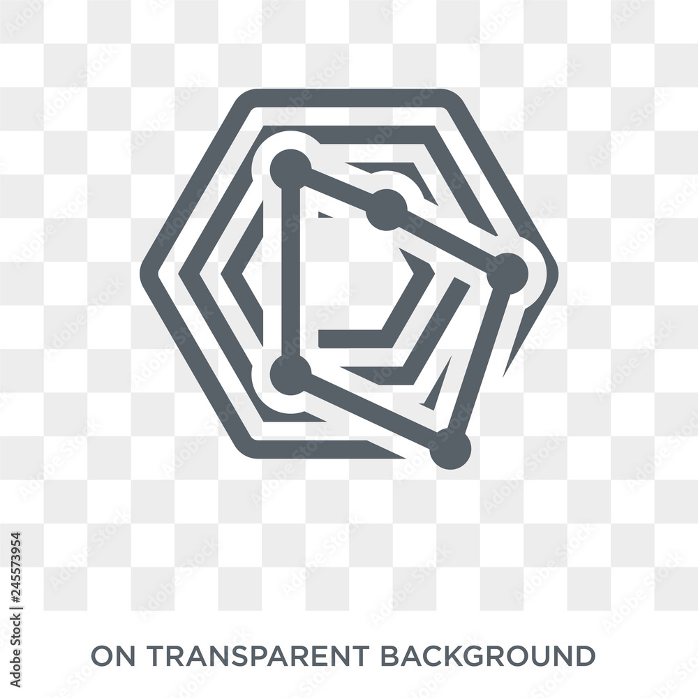 radar chart icon. Trendy flat vector radar chart icon on transparent ...