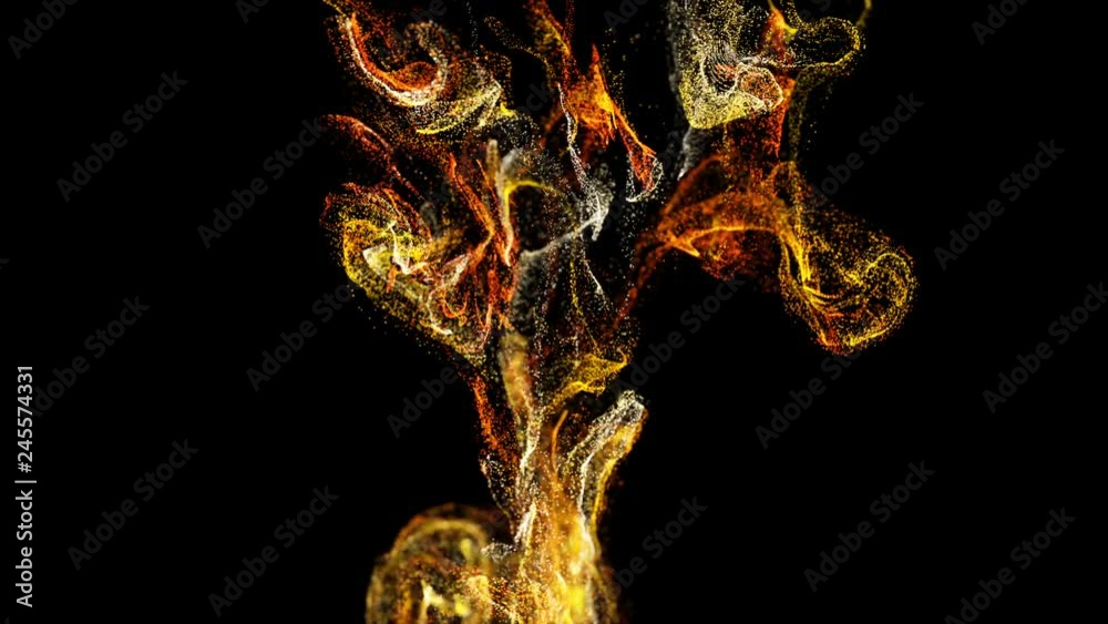 4k background, animation of complex particles simulation advection with ...