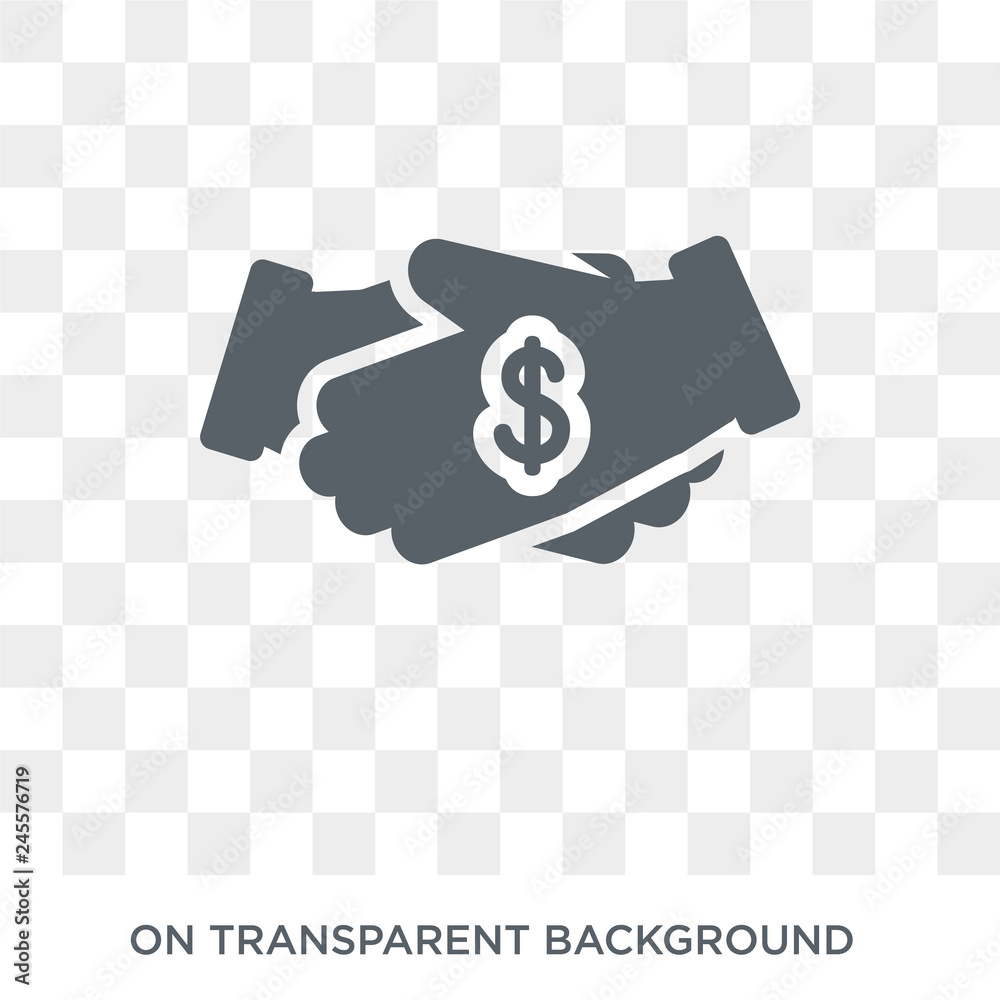Golden handshake icon. Trendy flat vector Golden handshake icon on ...