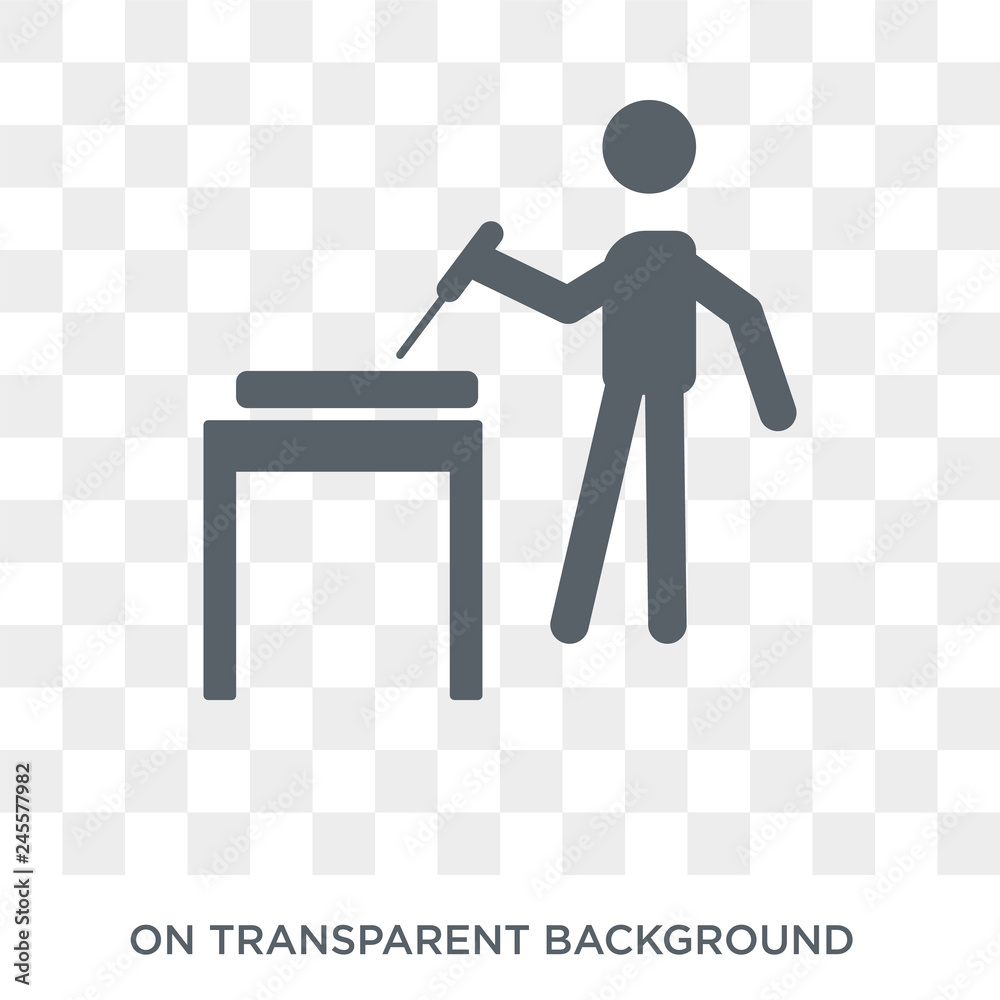 Wood carving icon. Trendy flat vector Wood carving icon on transparent ...