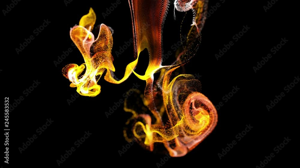 4k background, animation of complex particles simulation advection with ...