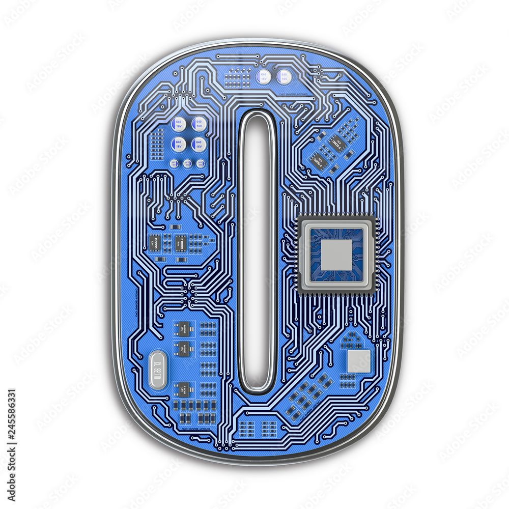 Letter O. Alphabet in circuit board style. Digital hi-tech letter ...