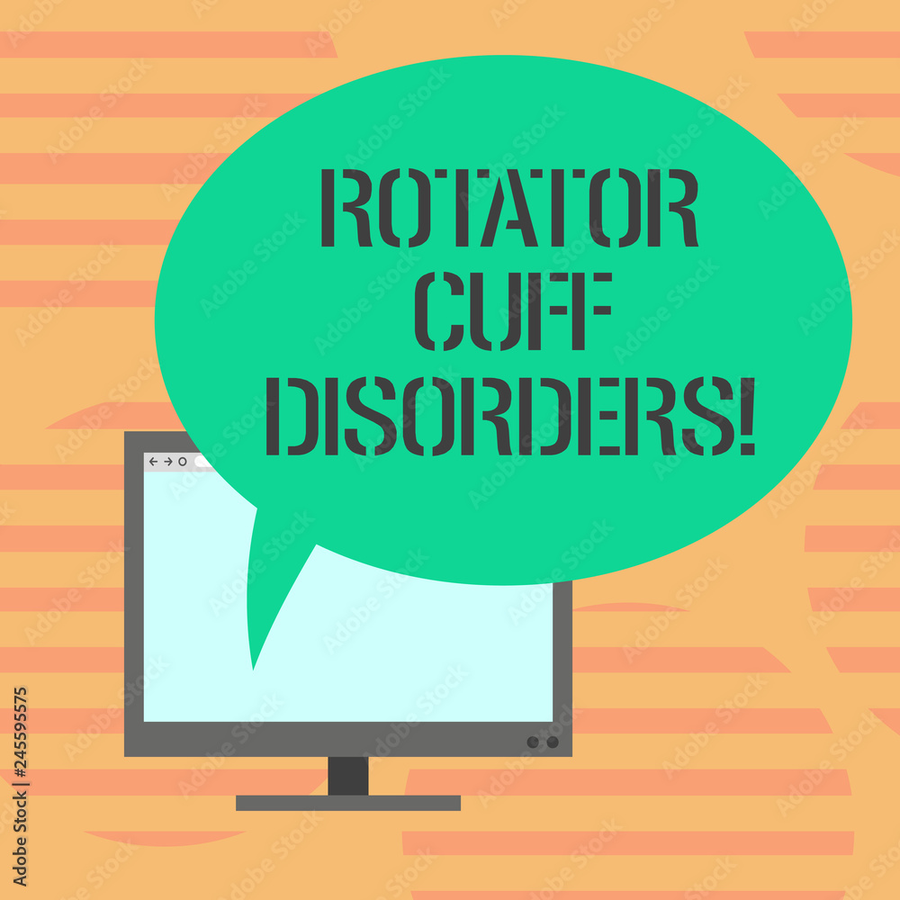 Word writing text Rotator Cuff Disorders. Business concept for tissues ...