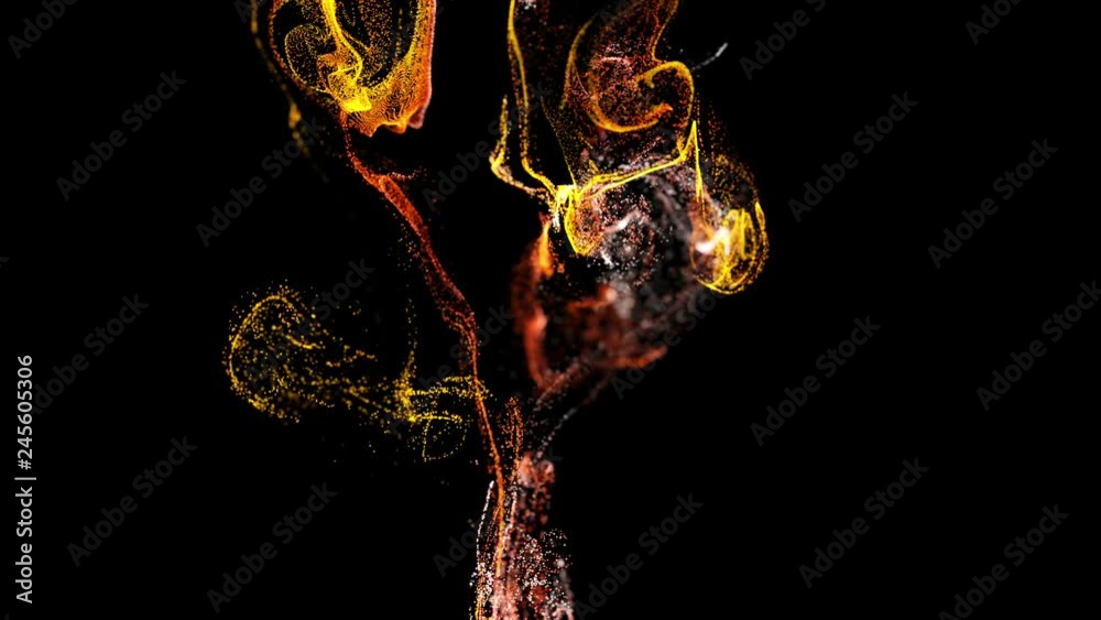 4k background, animation of complex particles simulation advection with ...