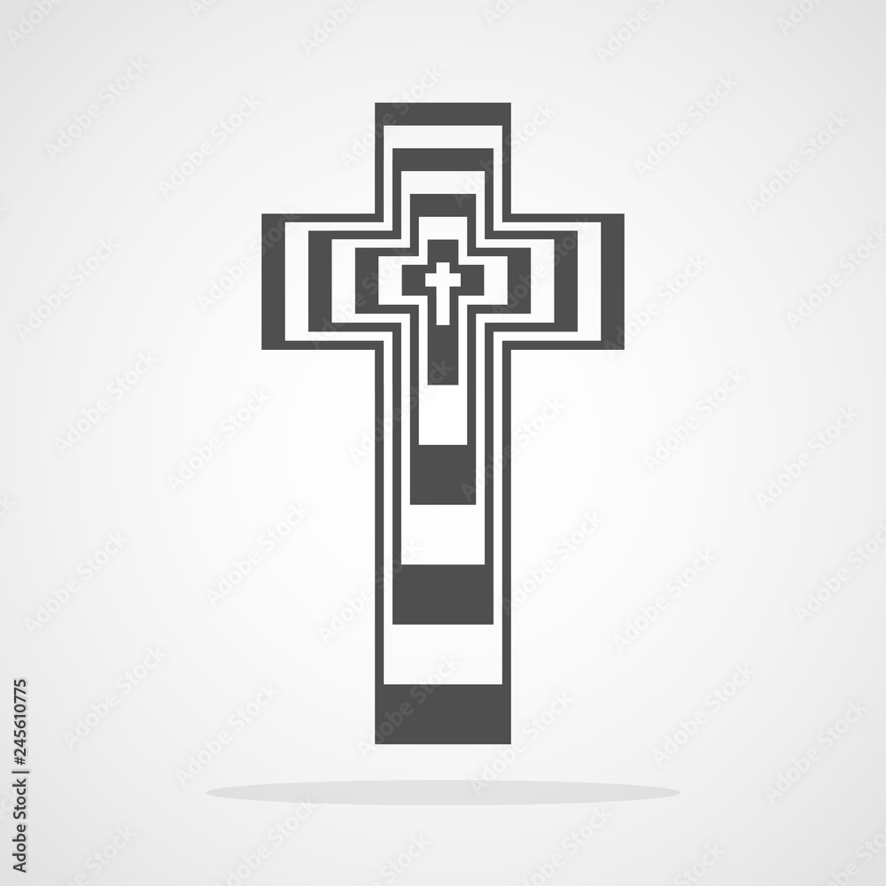 Gray Christian Cross icon. Vector illustration. Stock Vector | Adobe Stock