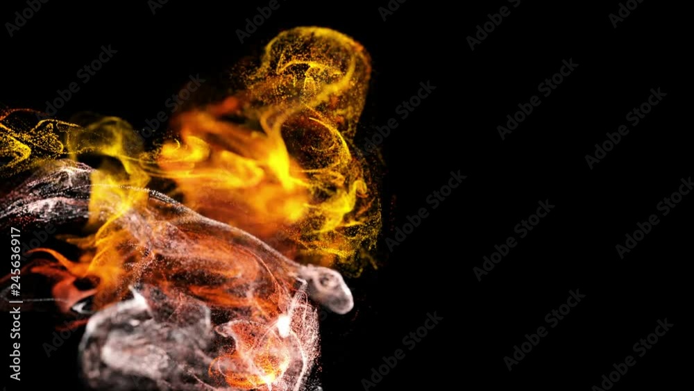 4k background, animation of complex particles simulation advection with ...