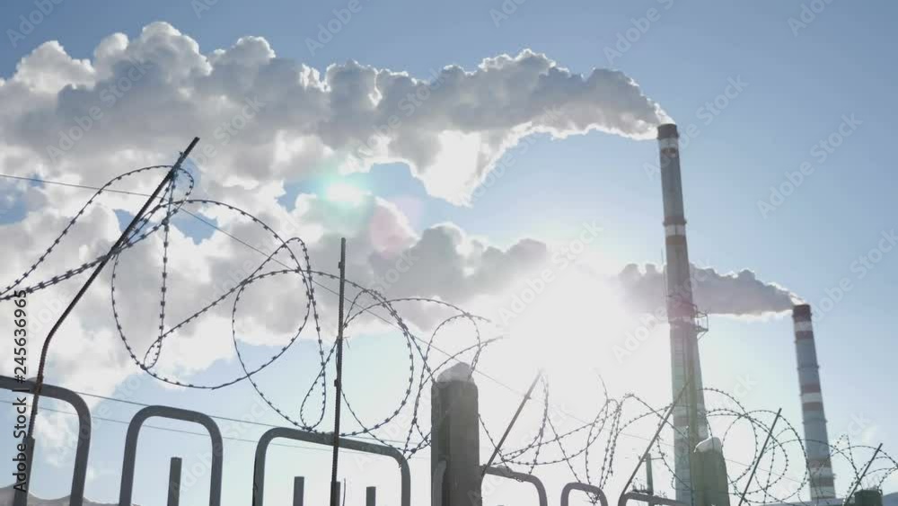 Barbed wire as a symbol of Humanity in hostage of prorgess. Air ...