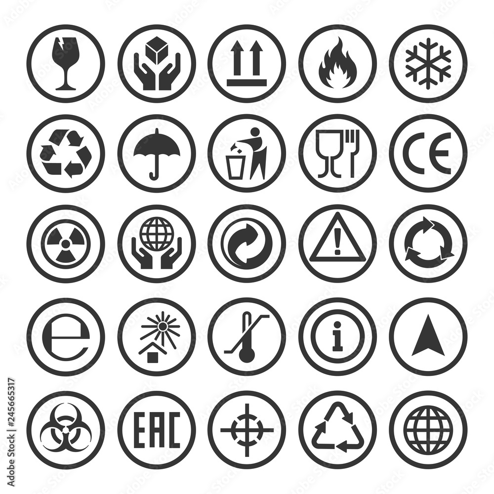 packaging symbol set Stock Vector | Adobe Stock