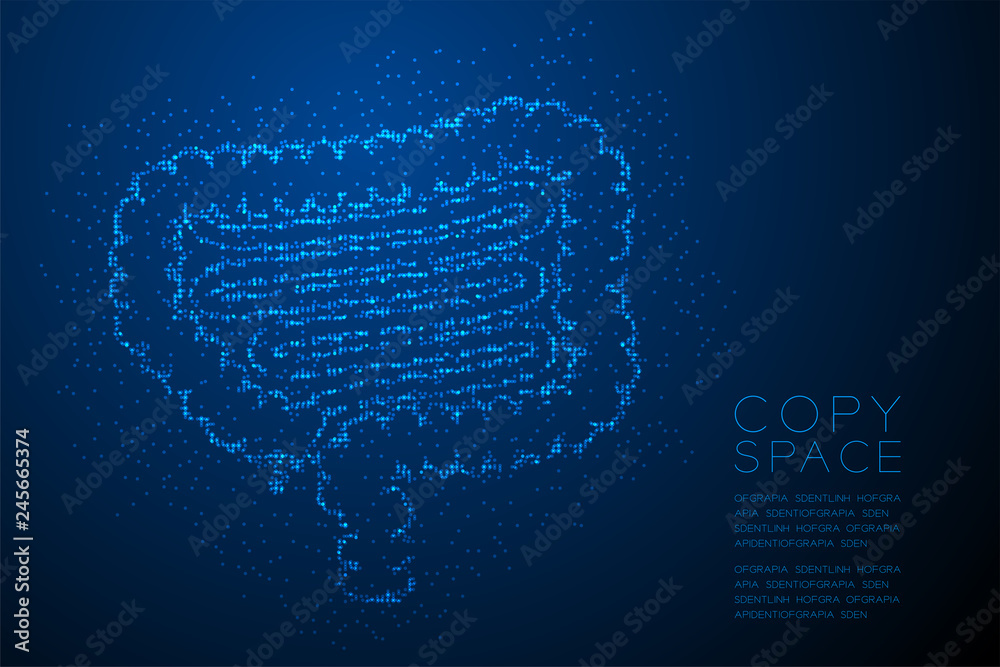 Intestine shape Abstract Geometric Bokeh light circle dot pixel pattern ...