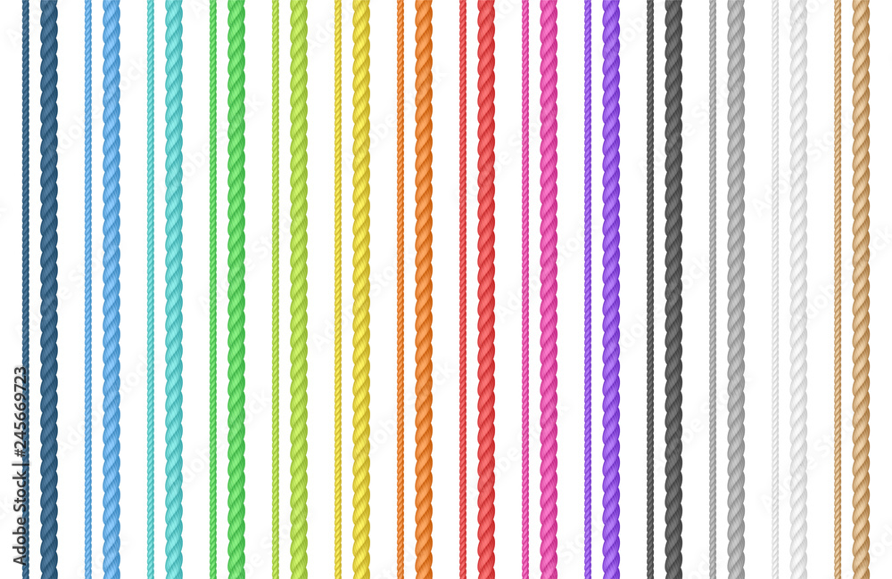 Rope String Colorful Realistic Vector Illustration Set Stock Vector ...