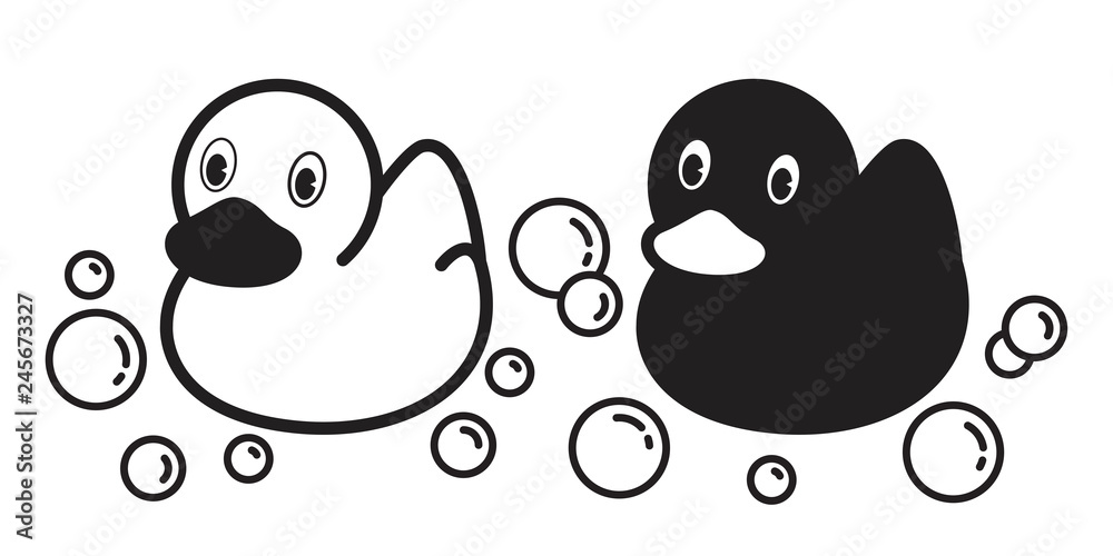 Rubber Duck With Bubbles Clip Art