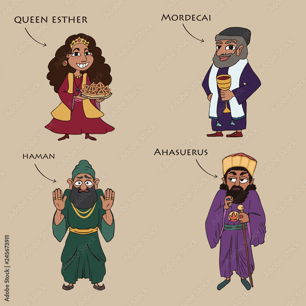 main characters from the book of esther Stock Vector | Adobe Stock