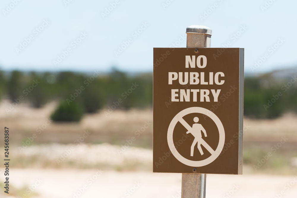 No Public Entry - prohibited or restricted area safety warning sign for ...