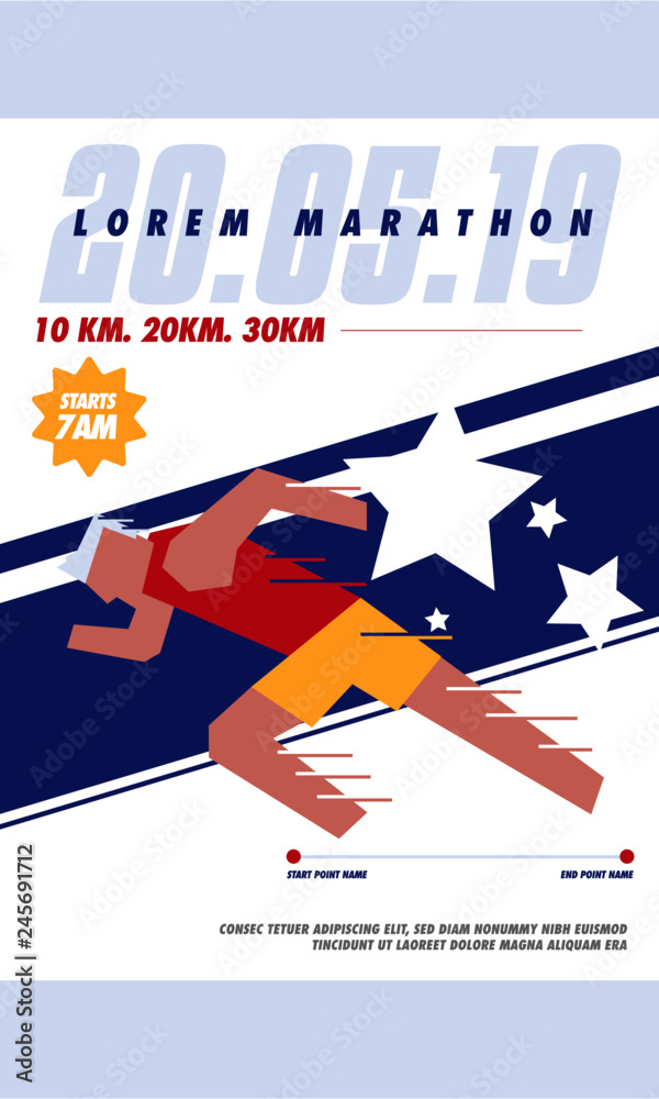 Vector runner marathon design template for posters/ads/flyers/blog ...