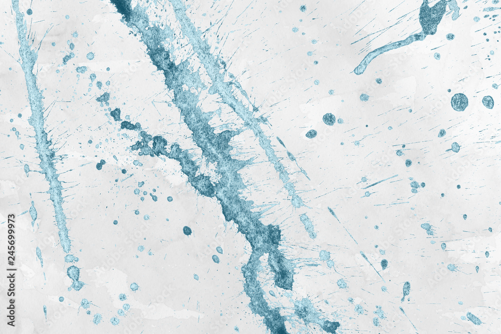 Luxury blue gold and white silver metal paint splatter effect on ...