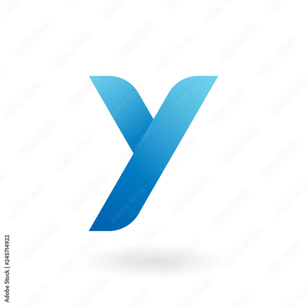 Y letter blue flat vector logo template Stock Vector | Adobe Stock