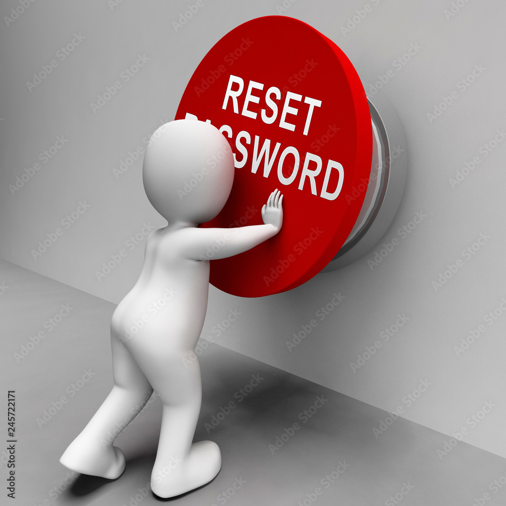 Reset Password Button To Redo Security Of PC - 3d Illustration Stock ...