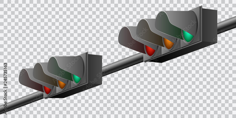 Beautiful realistic colorful perspective view traffic lights vector on ...