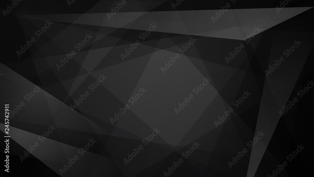 Abstract Background Of Straight Intersecting Lines And Polygons In Black Colors Stock Vector