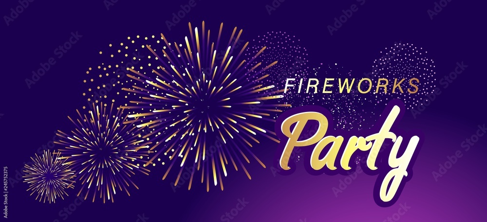 firework show banner Stock Vector | Adobe Stock