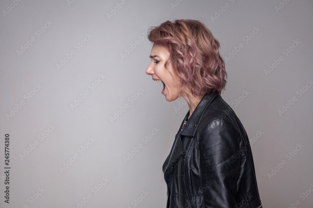 Woman Screaming Side View