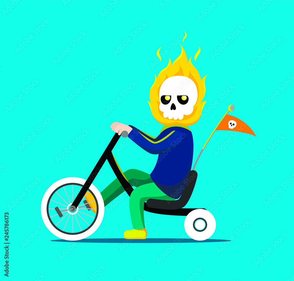 Little ghost rider boy Stock Vector | Adobe Stock
