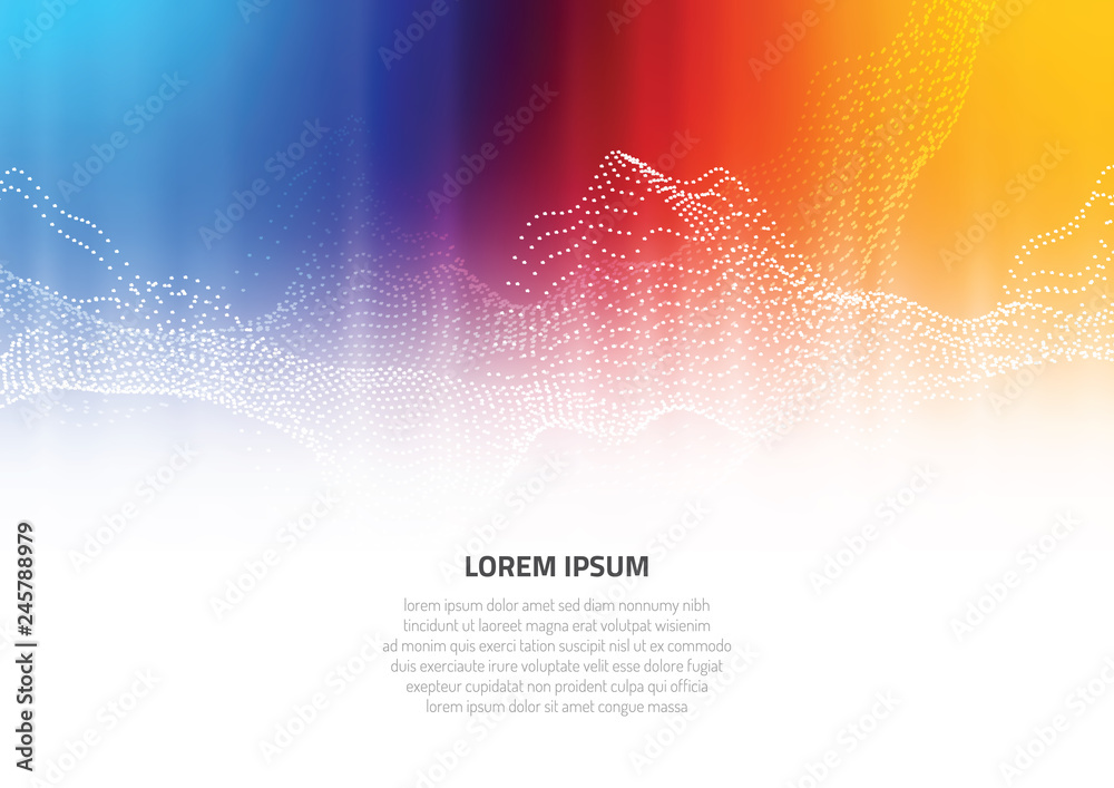 Abstract background with volumetric forms of particles. Particle ...