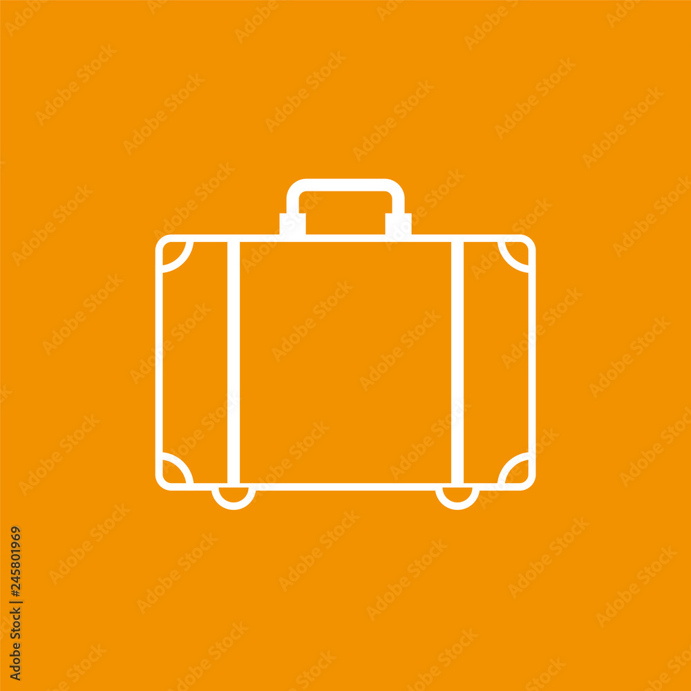Koffer - Piktogramm - Symbol Icon Logo - orange weiß Stock Vector ...