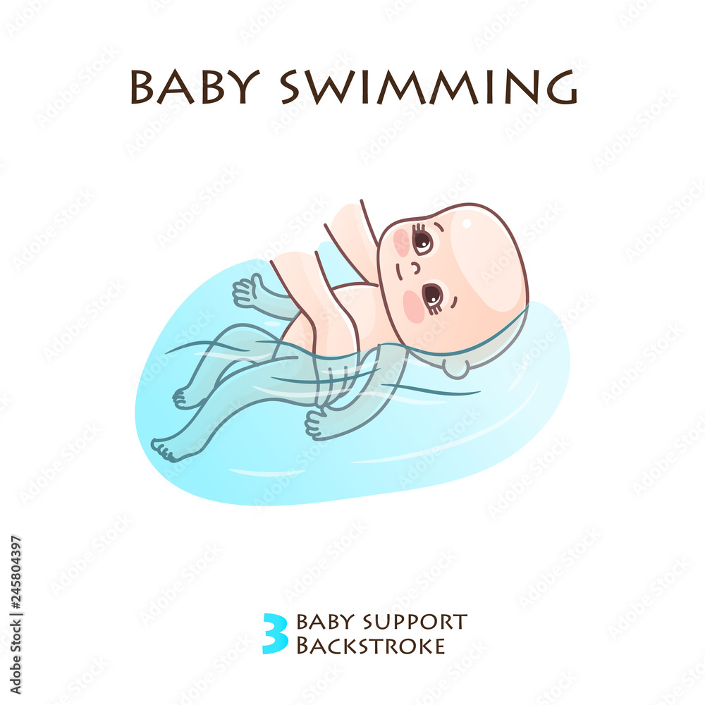 Baby swimming and child care rulesl. Infographics of infant swimming ...